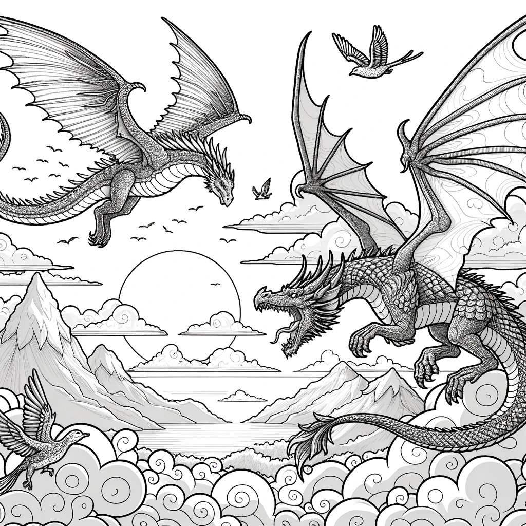 Majestic Dragons Coloring Book - Etsy