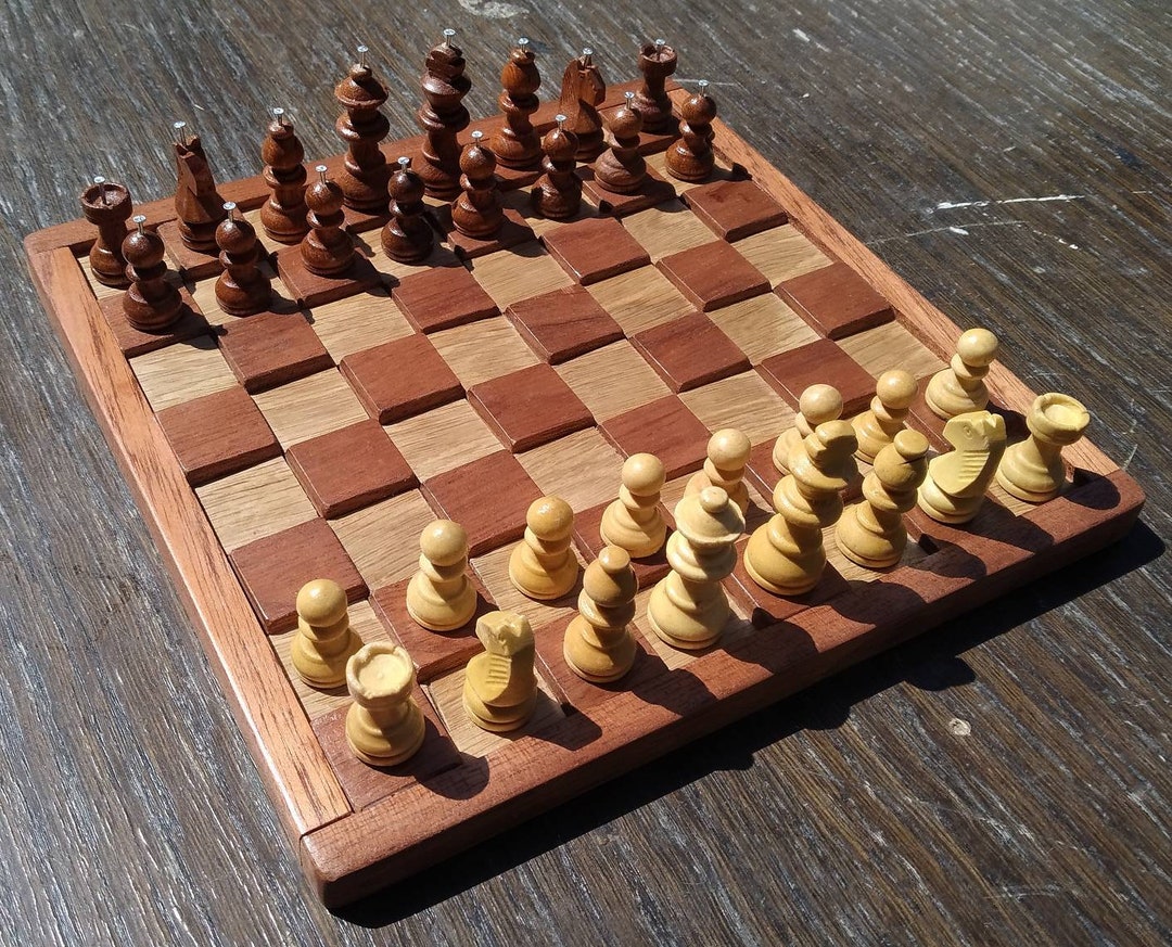Handmade Magnetic Hardwood Chess Set for Blind People (26cm) - Etsy
