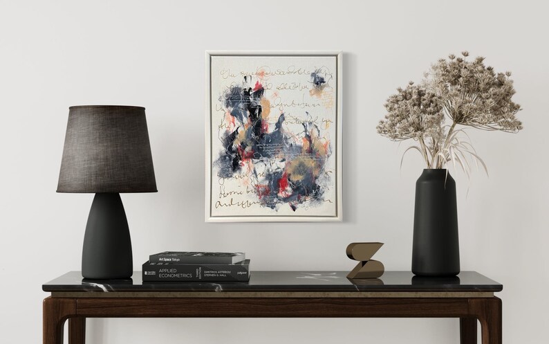 Original Abstract Acrylic Painting on Framed Wrapped Canvas Small ...