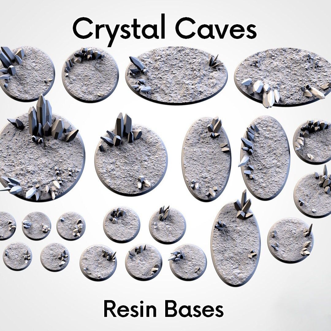 Crystal Caves Scenic Resin Bases for Tabletop Miniatures, D&D ...