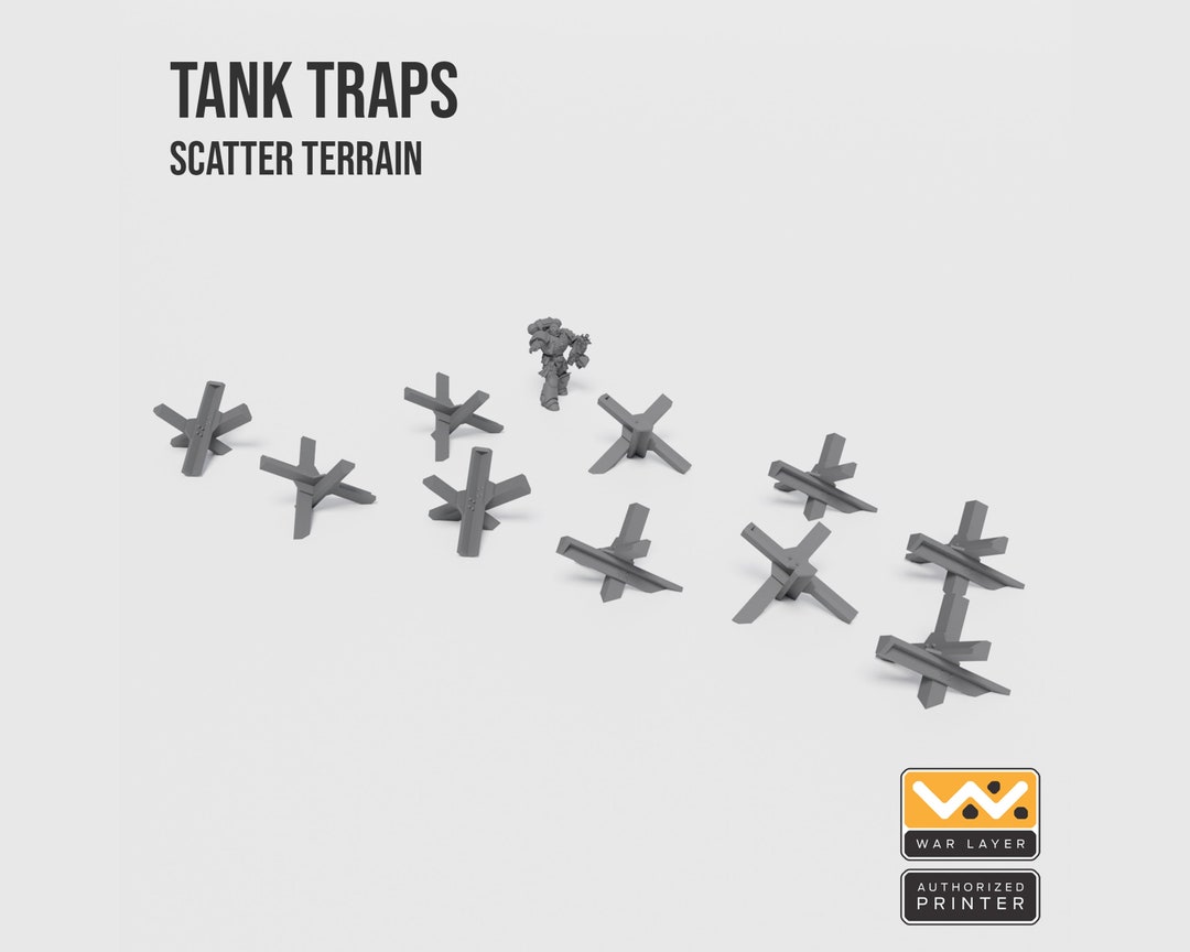 Tank Traps Scatter Terrain Set for Warhammer 40k, Age of Sigmar, Sci-fi ...