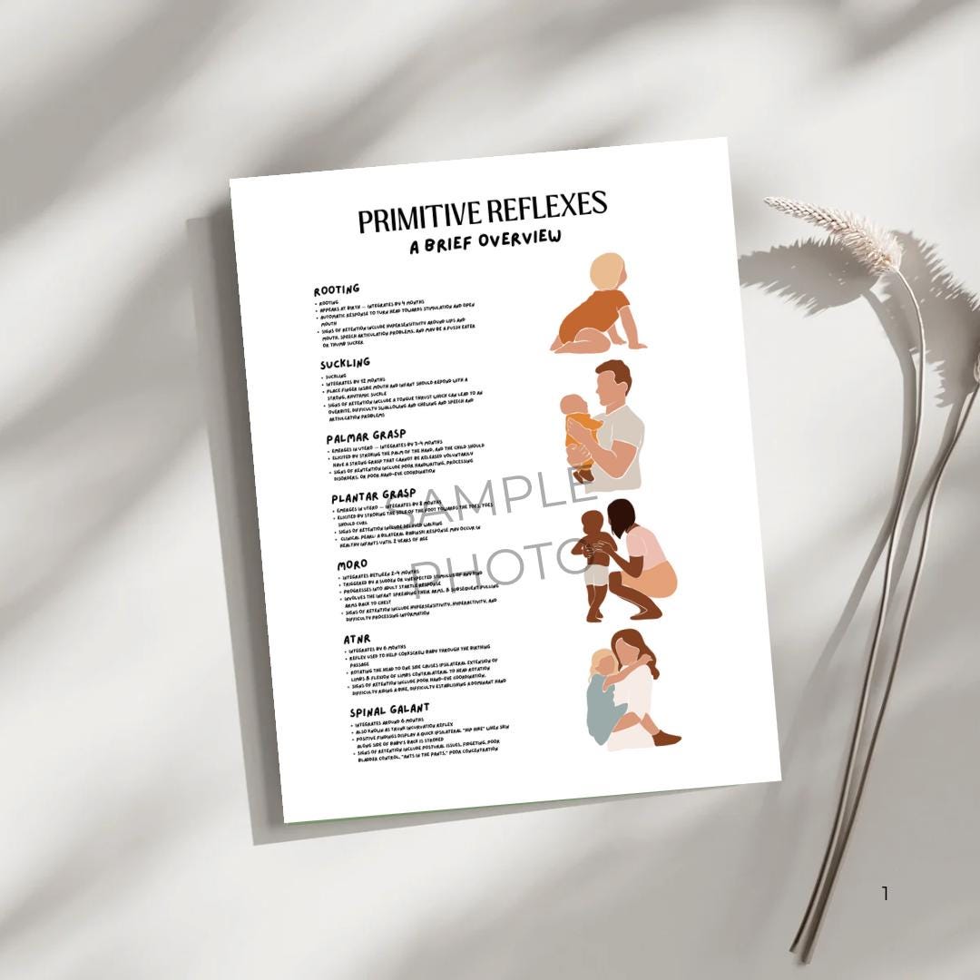 Pediatric Primitive Reflex Handout (digital Download) - Etsy