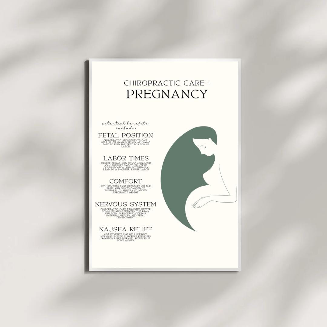 Chiropractic Pregnancy / Prenatal Poster / Artwork - Etsy