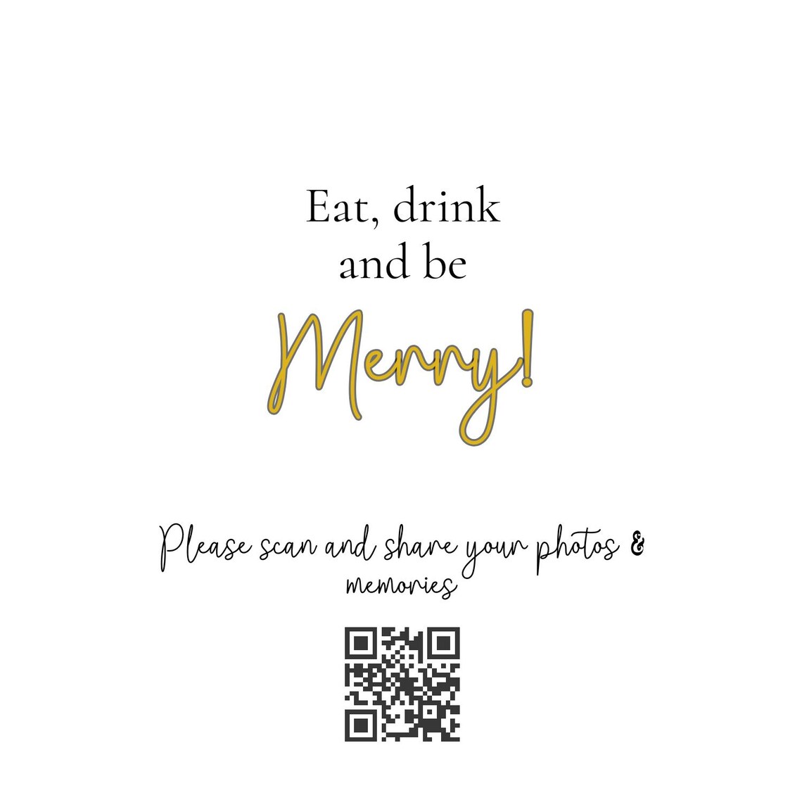 Holiday QR Code Sign Template — Editable | 4 Sizes | Gold Present Theme ...