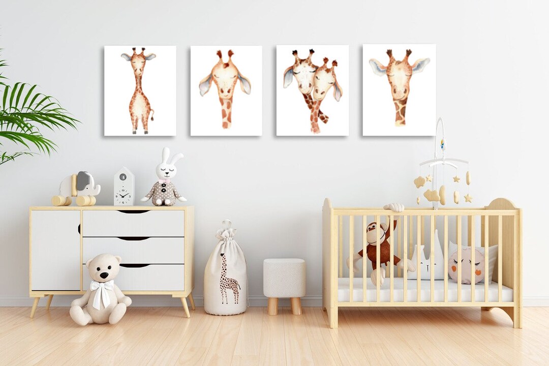 Giraffe, Set of 5 Nursery Wall Art, Nursery Prints, Nursery Decor, Kids ...