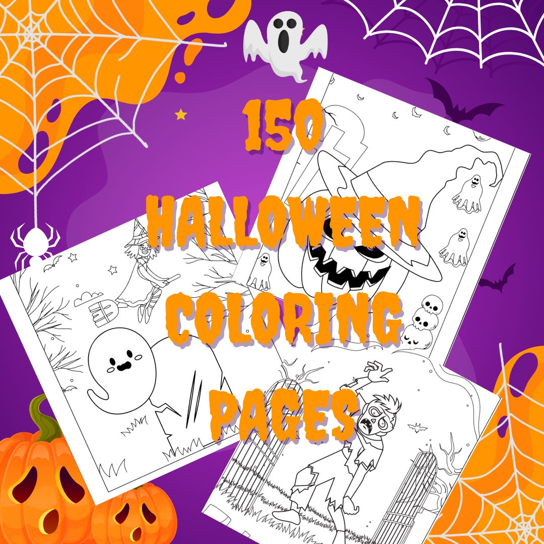 Halloween Printable Coloring Pages, Fun Halloween Activity! Vol.1 - Etsy