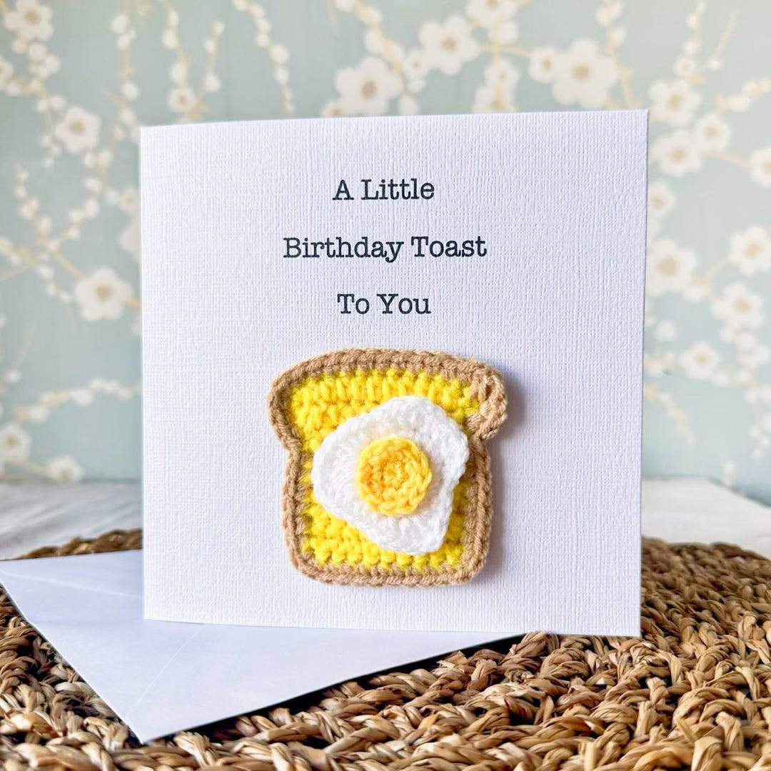 Crochet Birthday Card-greeting Card-personalised Card-handmade Card ...