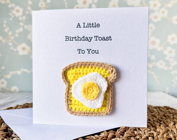 Crochet Birthday Card Crochet Gift Card Crochet Greeting Card ...