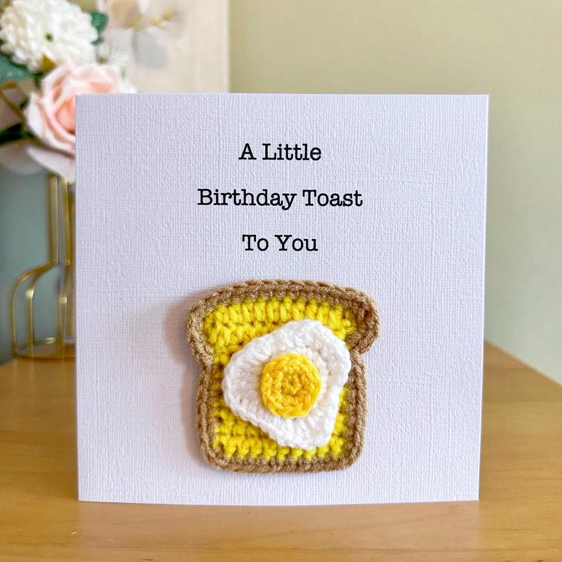Crochet Birthday Card-greeting Card-personalised Card-handmade Card ...