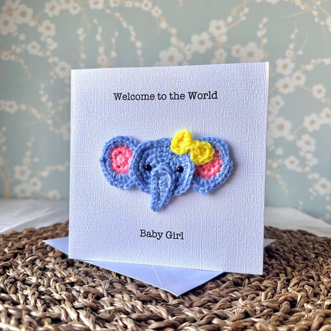 Crochet Card New Baby, Newborn Welcome Card, Personalised Card,handmade ...