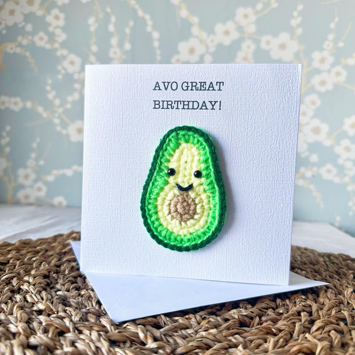 Crochet Birthday Card,greeting Card,personalised Card,handmade Avocado ...