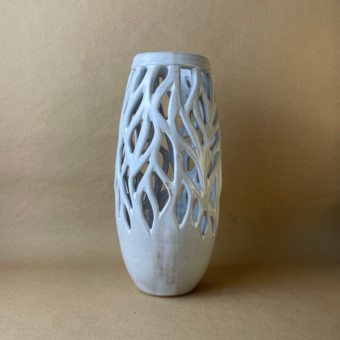 Hand Pierced Carved Ceramic Vase - Etsy