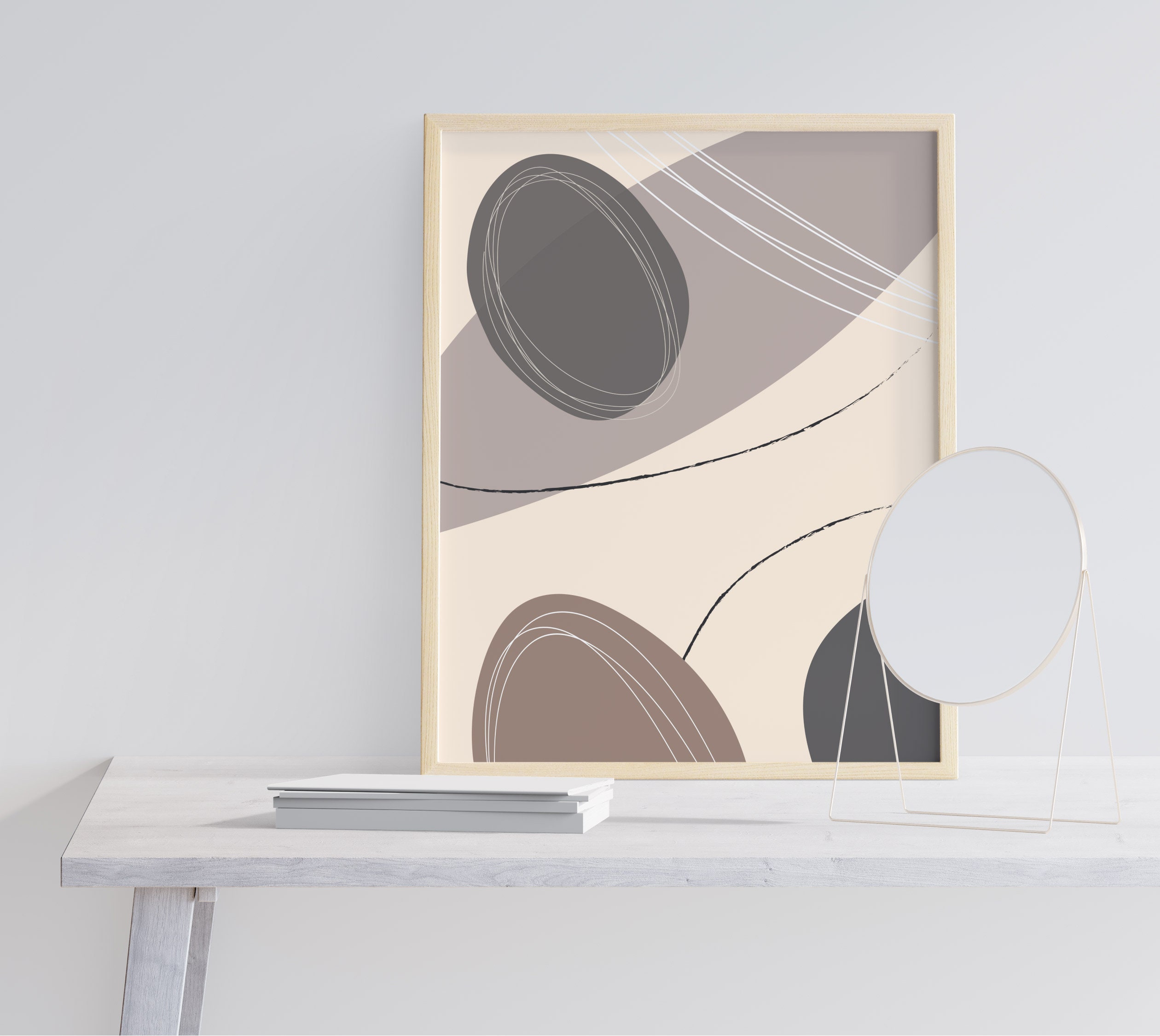 Original Neutral Wall Art, Abstract Print, Contemporary Art, Digital ...