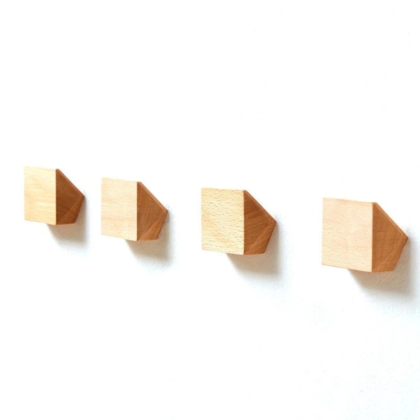 Scandinavian-inspired Wood Wall Hooks, Home Decor, Coat Hooks, Wall ...