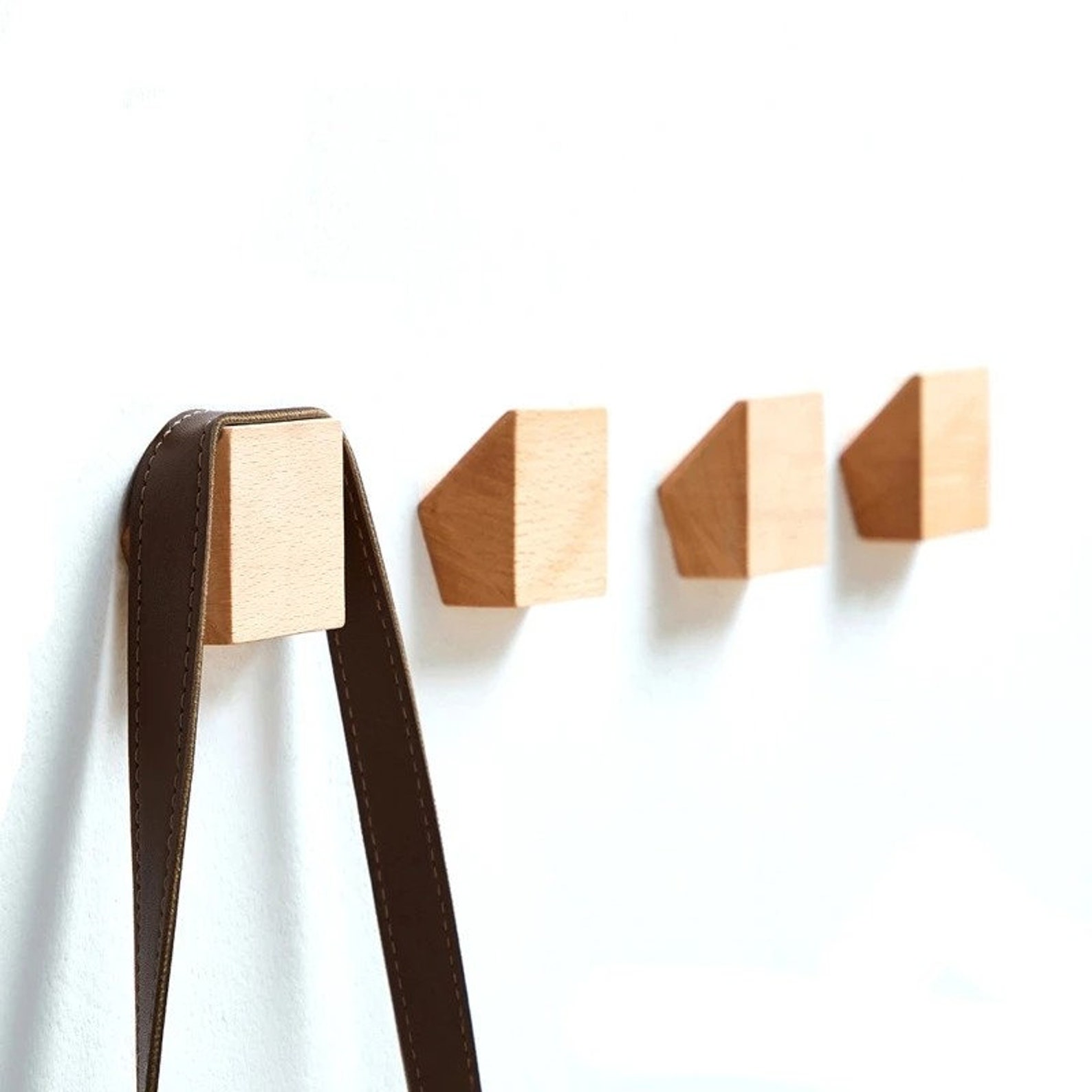 Scandinavian-inspired Wood Wall Hooks, Home Decor, Coat Hooks, Wall ...