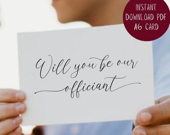 Wedding Officiant Proposal Card Printable Template, Ask Officiant Idea ...