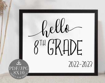 Hello 8th Grade - Etsy