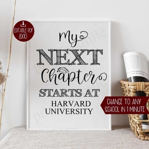 Graduation My Next Chapter Starts at Sign PRINTABLE Party - Etsy