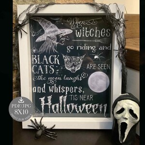 When Witches Go Riding Sign Halloween Wall Art PRINTABLE Decor ...
