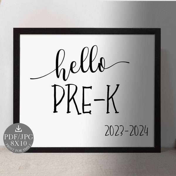 Hello Pre K Printable - Etsy