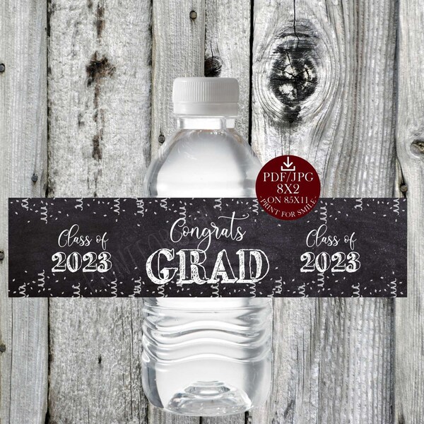 Graduation Water Bottle Labels Svg - Etsy