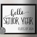 Hello Senior Year Sign First Day of Senior Year PRINTABLE - Etsy