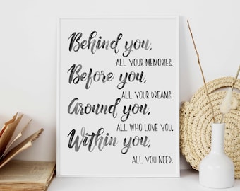 Behind You, All Your Memories Inspirational Quote Graduation Gift Graduation Quote Promotion ...