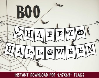 Halloween Printable Bunting Banner Halloween Party Decoration Classroom ...