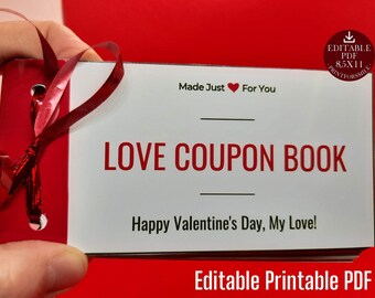 Customizable Love Coupons, Printable Love Coupons, Valentine's Day ...