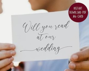 Will You Read at Our Wedding Card. Will You Be Our Reader. Proposal ...