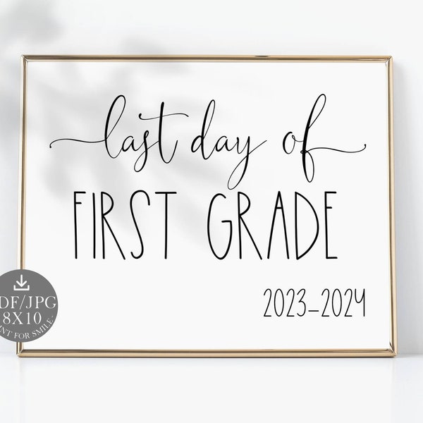 Last Day of 1st Grade Sign First 2024 Printable - Etsy