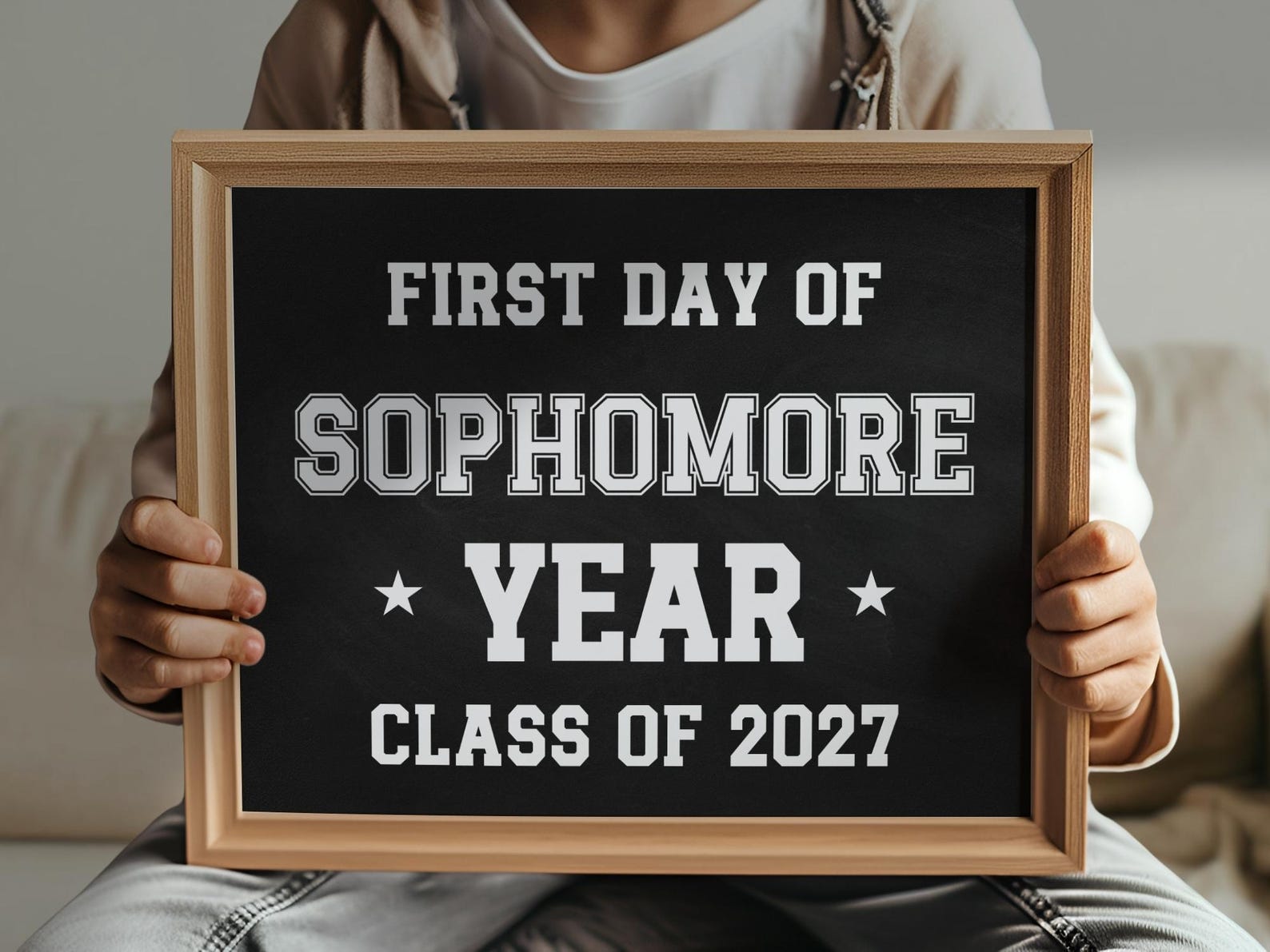 First Day of Sophomore Year Sign Boy Printable Chalkboard Sports - Etsy