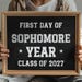 First Day of Sophomore Year Sign Boy Printable Chalkboard Sports - Etsy