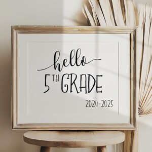 Hello 5th Grade Sign, First Day of 5th Grade, PRINTABLE, Instant ...