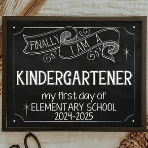First Day of Kindergarten Sign Elementary School Back to School Sign ...