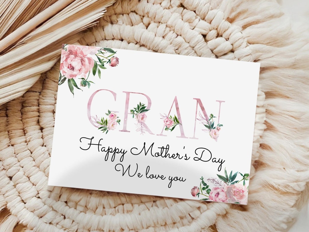 Gran Mothers Day Card Printable Gifts Happy - Etsy