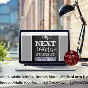 My Next Chapter Starts at Graduation Sign PRINTABLE Party Decorations ...