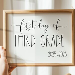 First Day of Third Grade Sign 3rd PRINTABLE Back to School Sign Photo ...