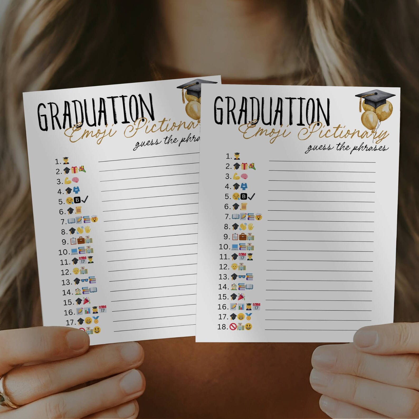 Graduation Emoji Game Pictionary Game Printable College Graduation ...