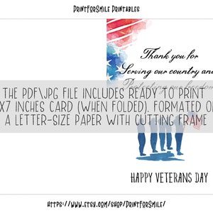 PRINTABLE Happy Veterans Day Card - Etsy