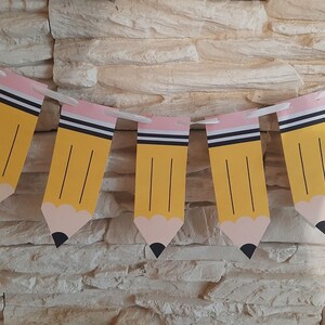 Back to School Pencil Banner, First Day of School Banner, Classroom ...