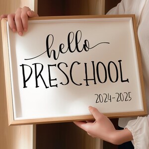 Hello Preschool Sign, First Day of Preschool, PRINTABLE, Instant ...