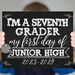 First Day of 7th Grade Sign Junior High Sign PRINTABLE 1st - Etsy