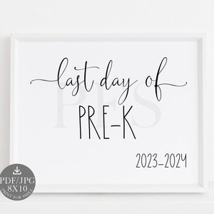 Last Day of Pre-k Sign Printable 2024 - Etsy