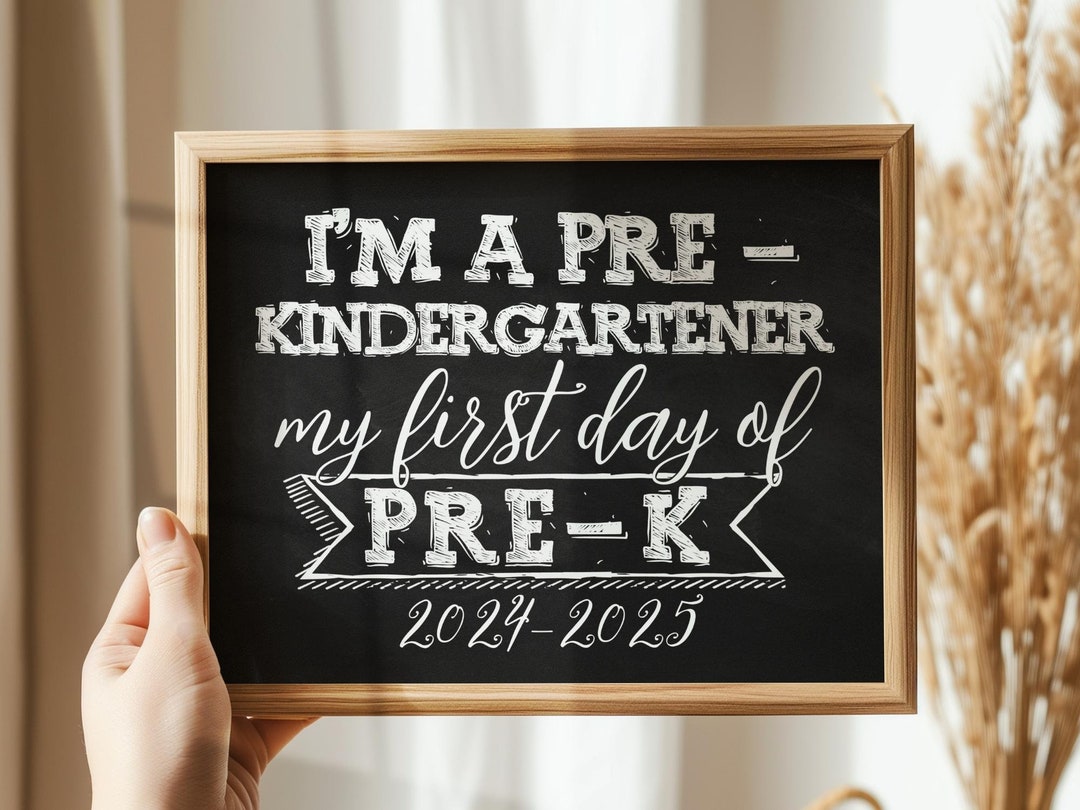 First Day of Pre-k Sign PRINTABLE Pre Kindergarten Chalkboard 1st Day ...