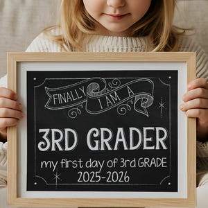 First Day of Third Grade Sign, 3rd Grade Sign, Back to School Sign ...
