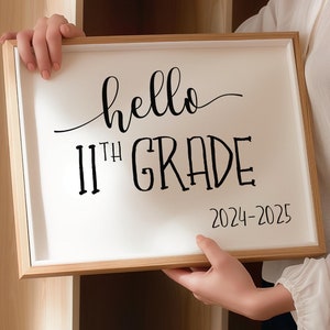 Hello 11th Grade Sign, First Day of 11th Grade, PRINTABLE, Instant ...