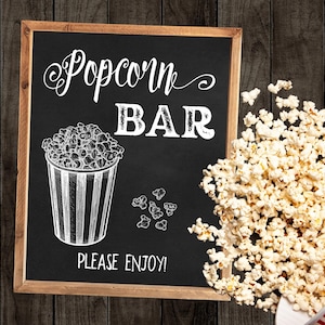 Graduation Popcorn Bar Sign PRINTABLE Graduation Party Decorations - Etsy