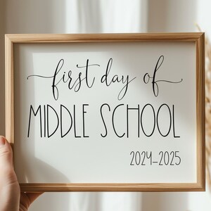 First Day of Middle School Sign PRINTABLE Back to School Sign Photo ...