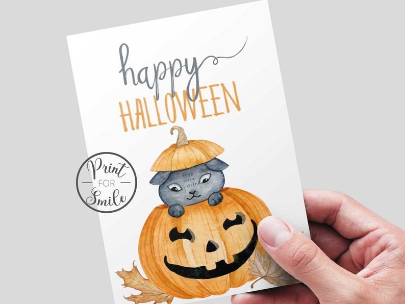 PRINTABLE Happy Halloween Cards Set - Etsy
